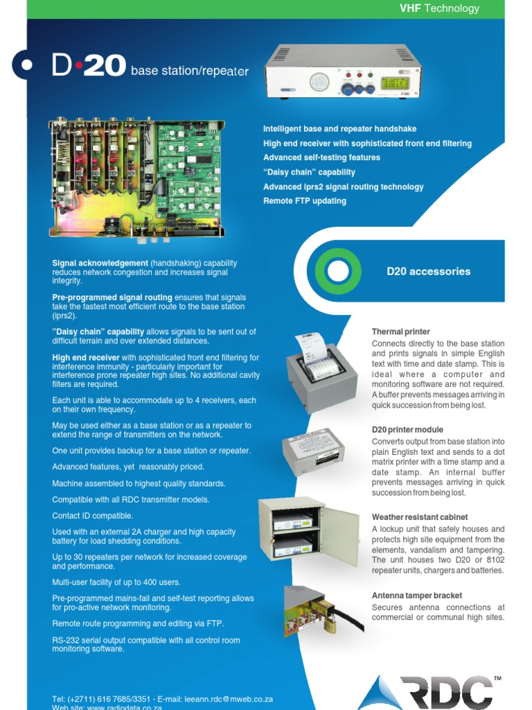 RDC 2011 D20 Base Station Repeater | PDF | Base Station | Computer Network