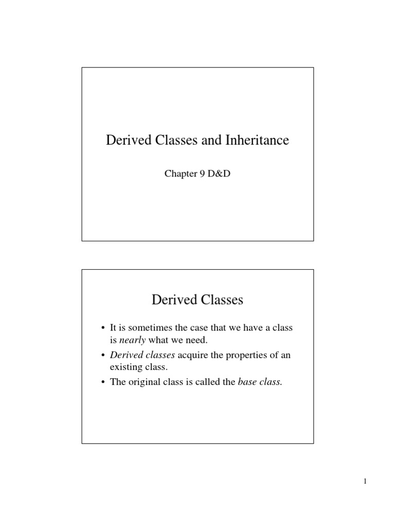 Derived Classes And Inheritance Chapter 9 Dandd Pdf Inheritance Object Oriented Programming