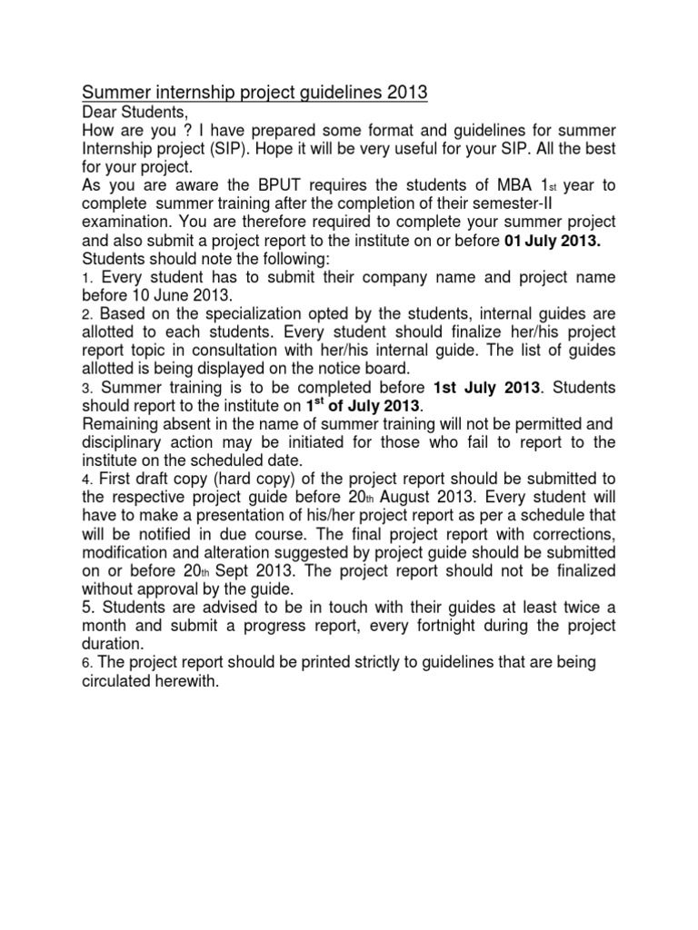 Summer Internship Project Guidelines 2013 | PDF | Art