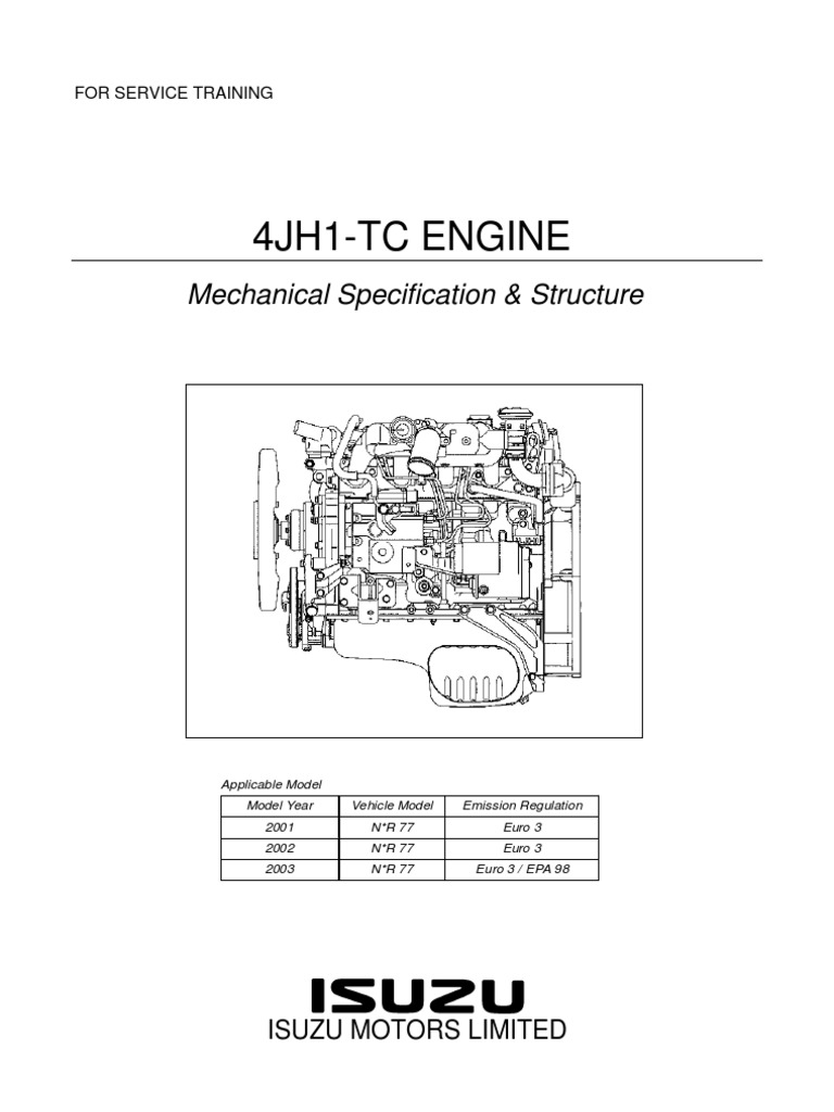 4JH1-TC Mecánica | PDF | Piston | Motor Oil