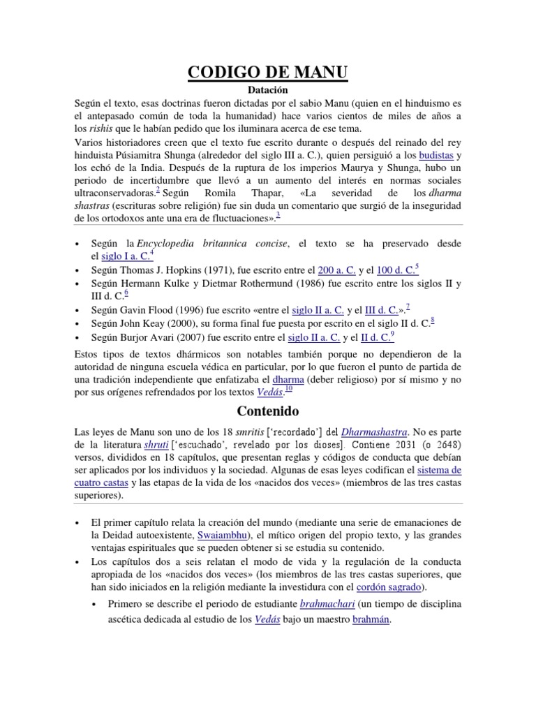 Leyes de Manu | Religiones de India | Religión y creencia