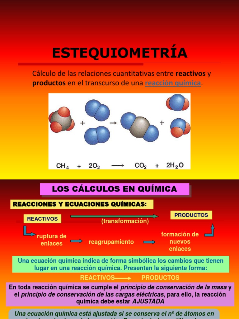 1° Estequiometria | PDF | Estequiometría | Reacciones químicas