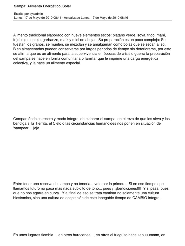 Sampa Alimento | PDF | Miel | Miseria