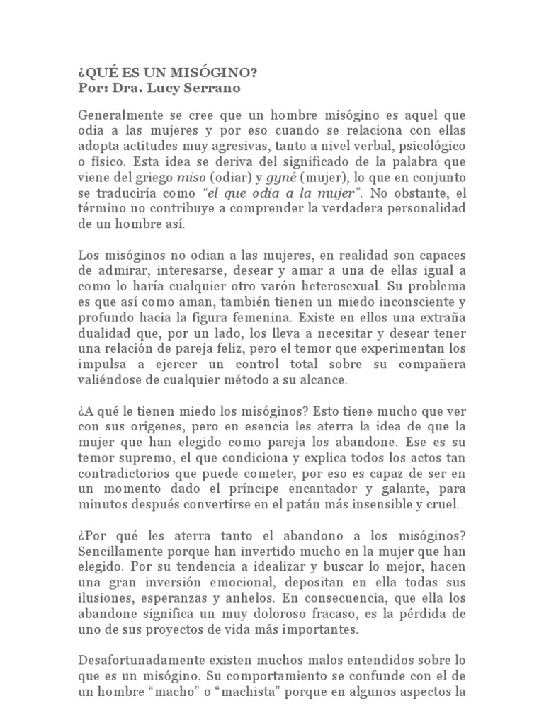 Misoginia: Entendiendo su Dualidad | PDF | Misoginia | Machismo