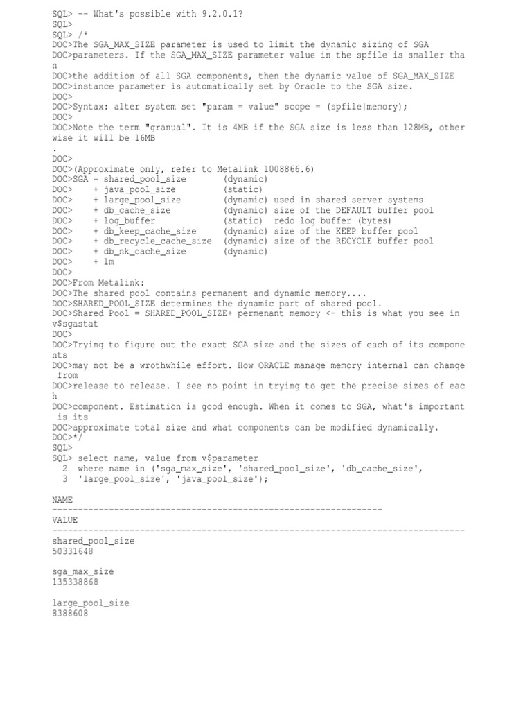 Oracle SGA Configuration Guide | PDF | Oracle Database | Computer ...