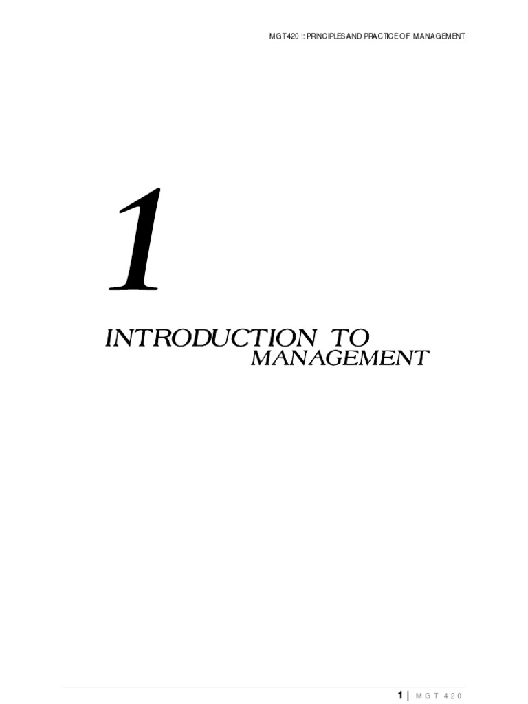 Introduction To Management | PDF | Goal | Leadership