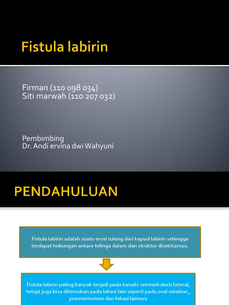 Fistula Labirin: Penyebab & Penanganan | PDF