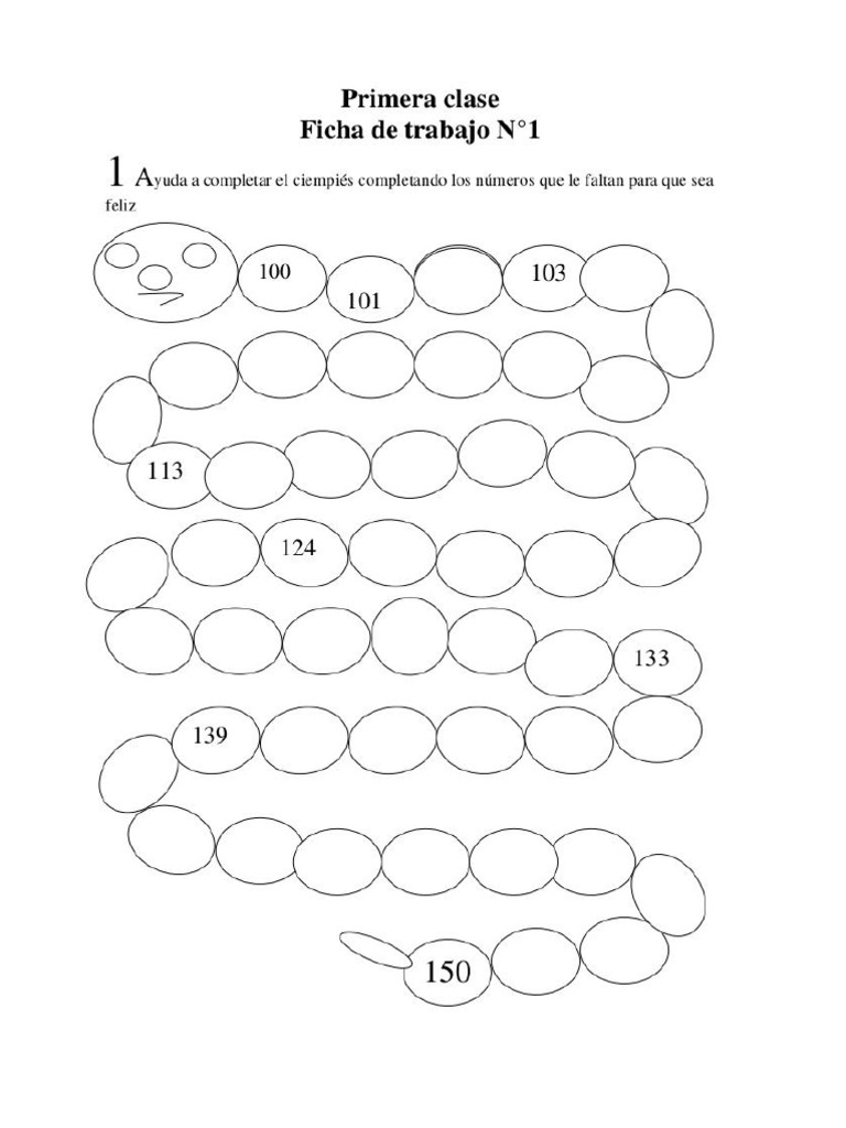 Fichas de Trabajo Numeros Del 100 Al 200 | PDF