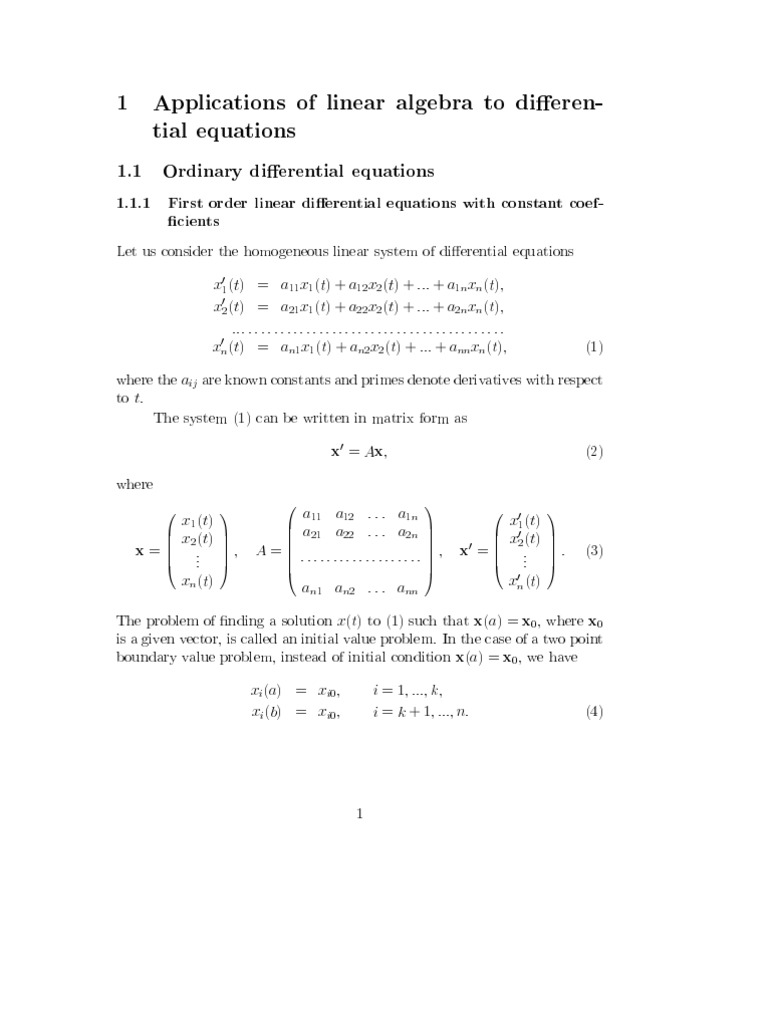 (eBook-PDF) - Mathematics - Applications of Linear Algebra To Differential Equation | PDF ...