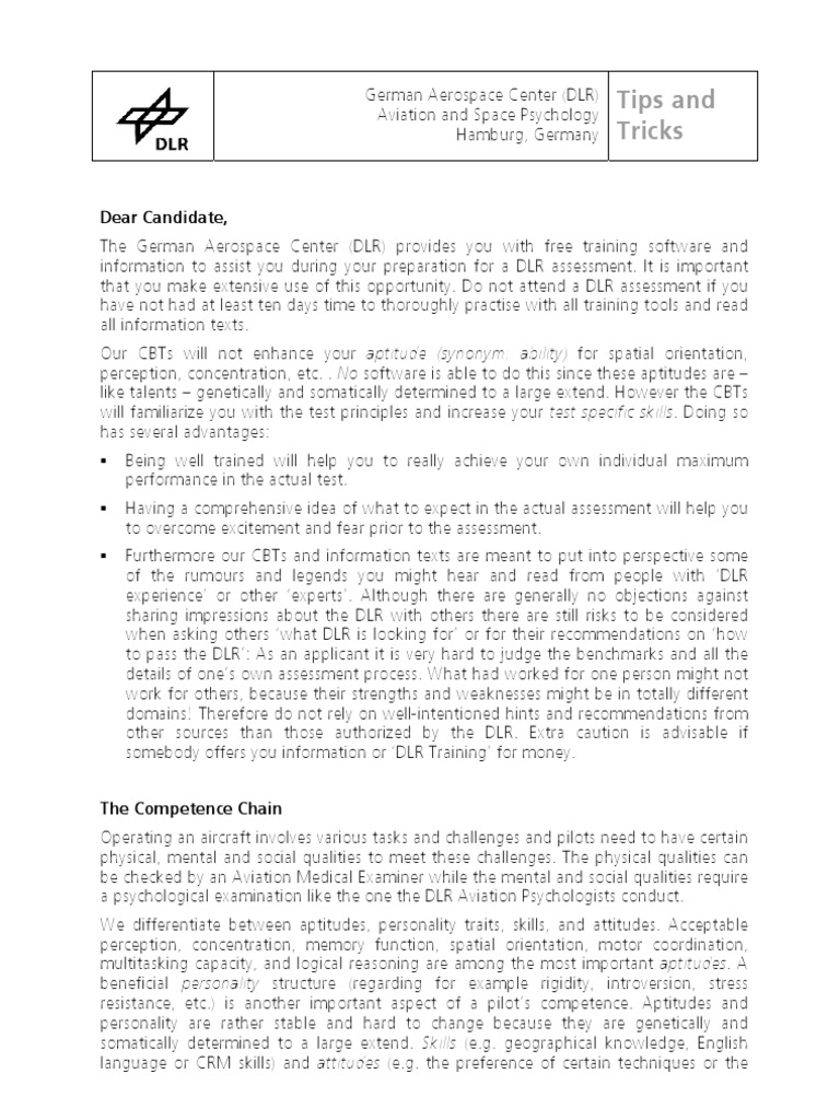 DLR - Tips and Tricks | PDF | Psychological Evaluation | Test (Assessment)