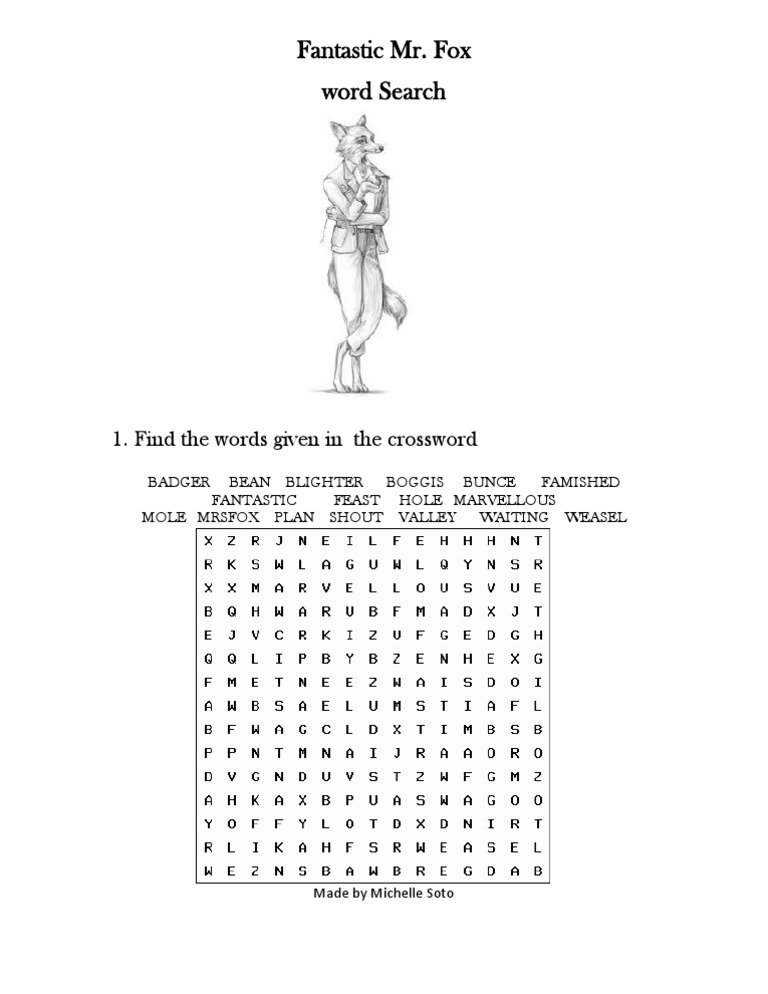 Fantastic Mr. Fox Word Search | PDF | Religion & Spirituality