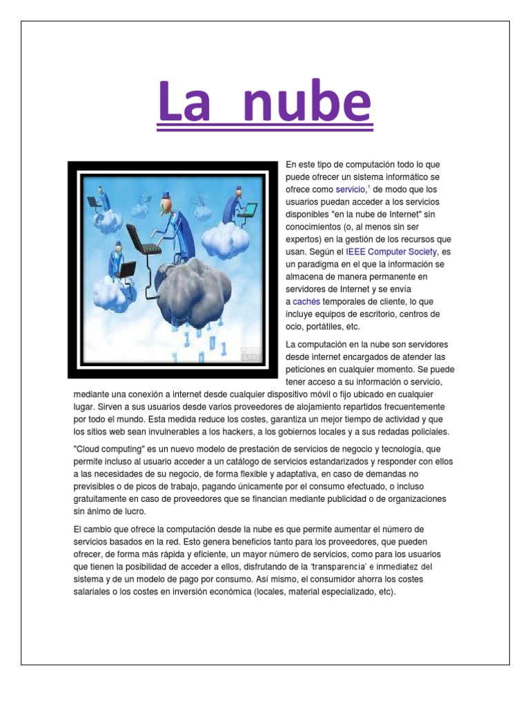 La Nube Pdf Plataforma Como Servicio Tecnología Digital