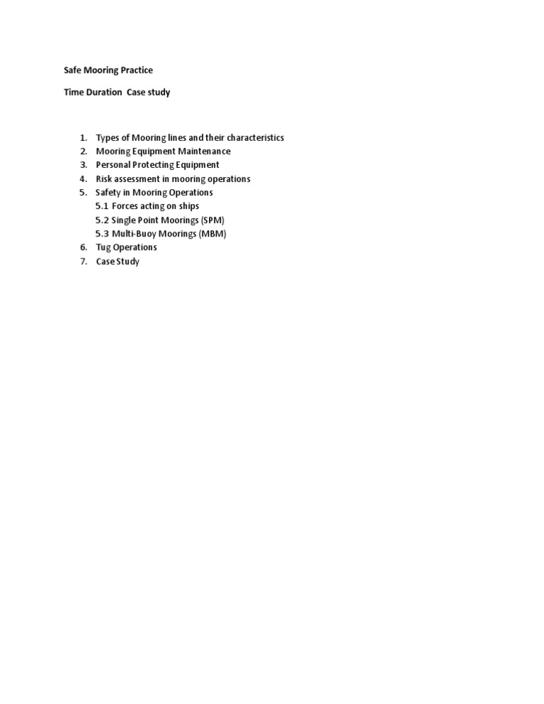Safe Mooring Practices Overview | PDF