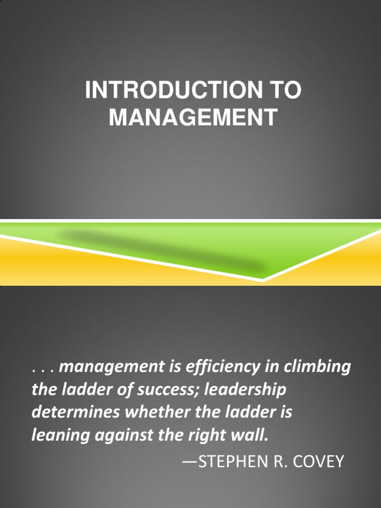 Introduction To Management | PDF | Leadership | Behavioural Sciences