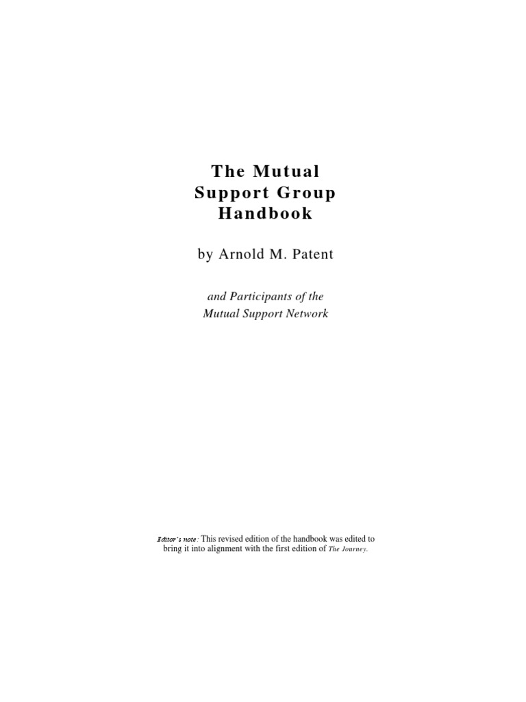 Mutual Support Group Guidebook | PDF | Feeling | Forgiveness