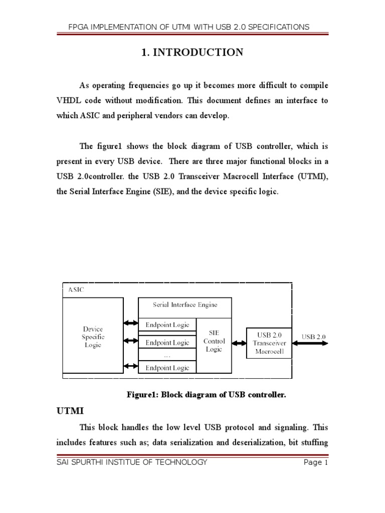 Usb Implementation Using Utmi Macrocell | PDF | Usb | Vhdl