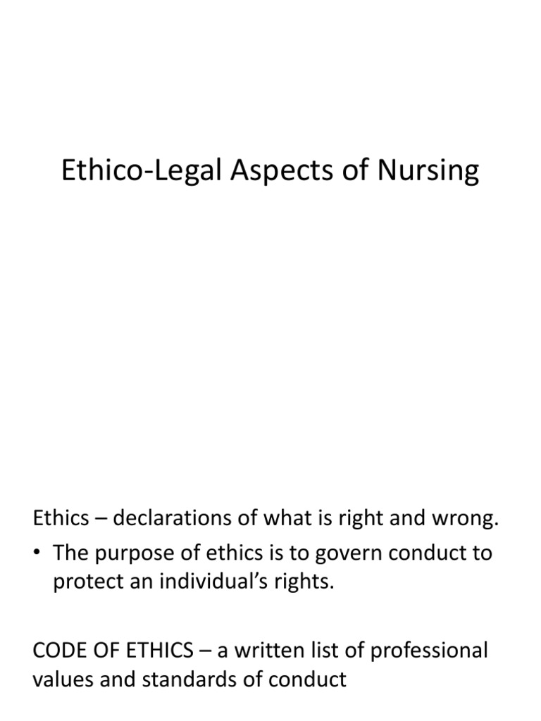Ethico-Legal Framework for Nursing | PDF | Nursing | Profession