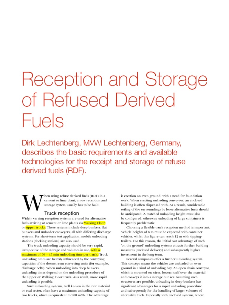 RDF Storage Solutions for Cement Plants | PDF | Crane (Machine ...