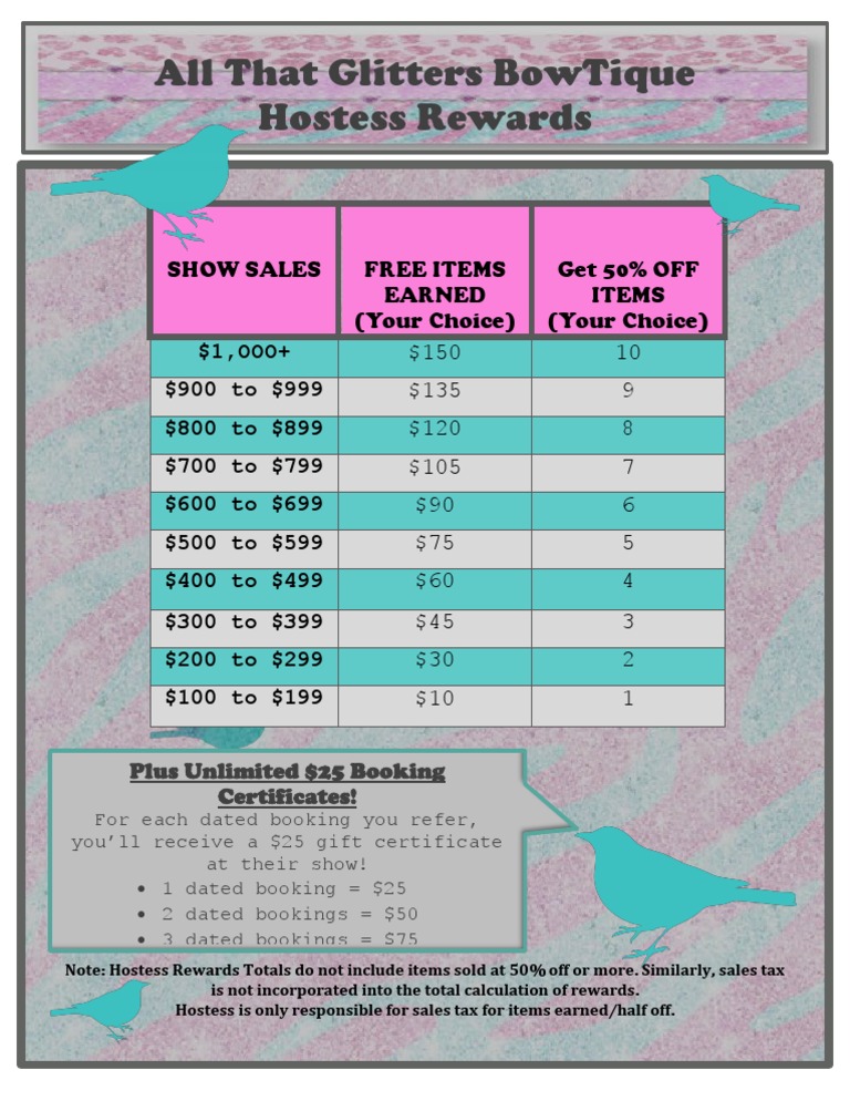 Hostess Rewards at All That Glitters | PDF