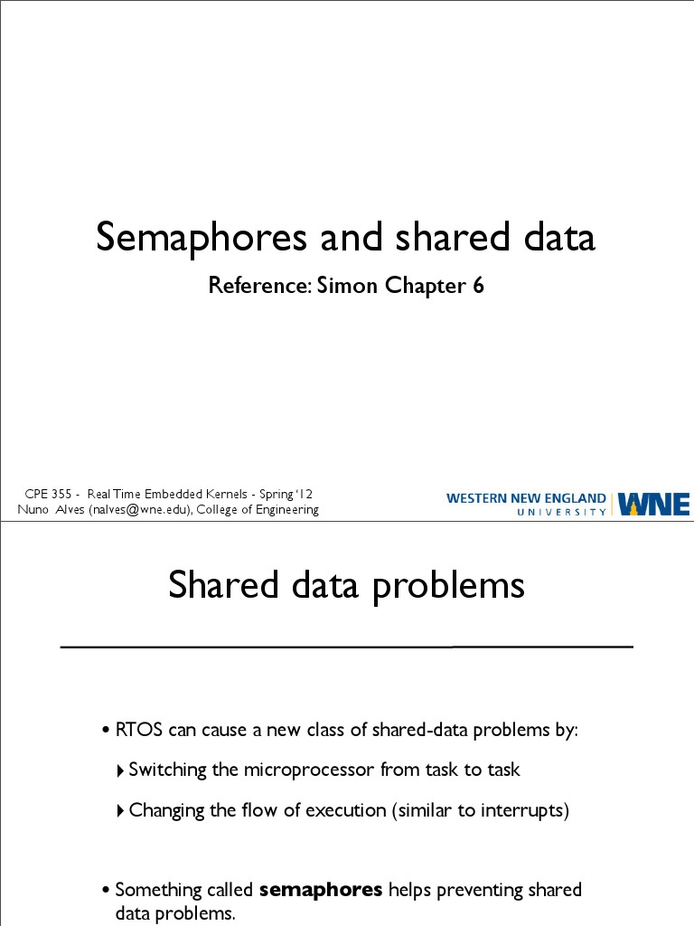Semaphores and Shared Data | PDF | Embedded System | Areas Of Computer Science