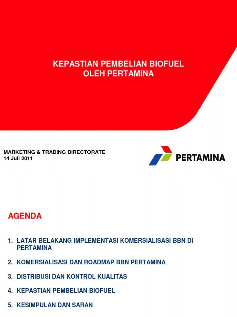9 - Presentasi Biofuel (Pertamina) | PDF