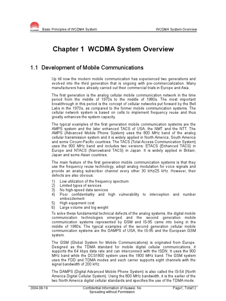 WCDMA System: Overview and Evolution | PDF