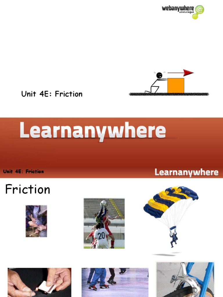 Unit 4E: Friction | PDF | Drag (Physics) | Friction