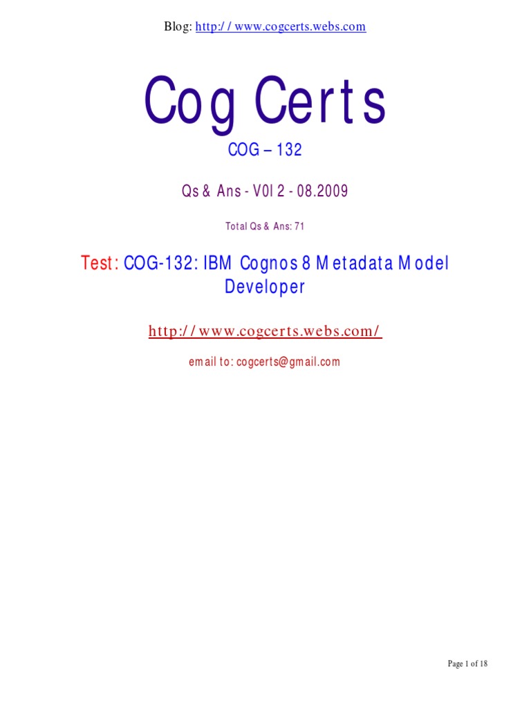 Cognos 8 Bi Developer Exam Guide Pdf Sql Metadata