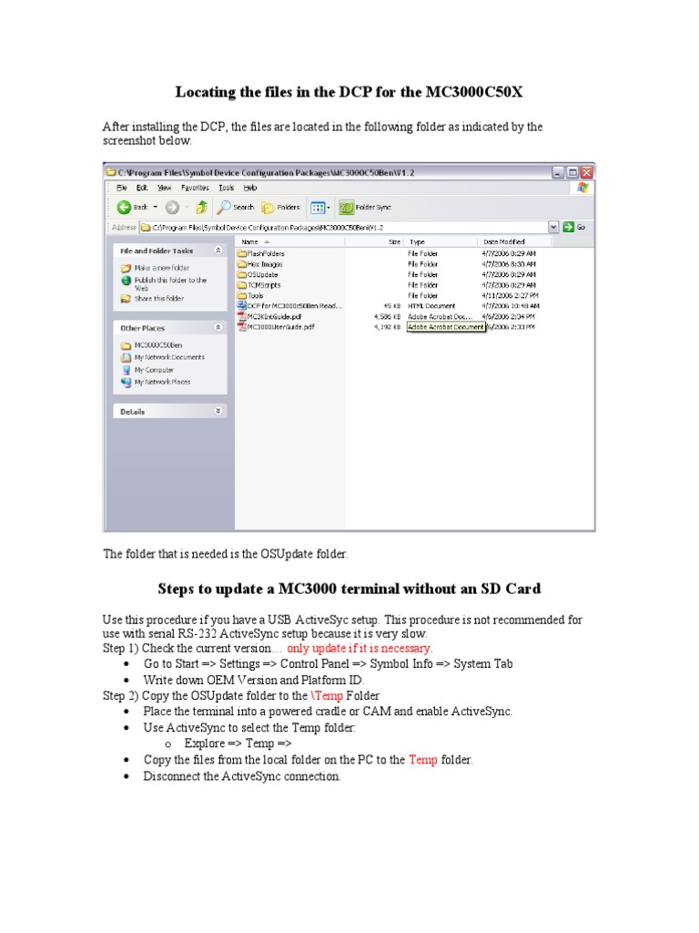 MC3000 Terminal Update | PDF | Booting | Secure Digital