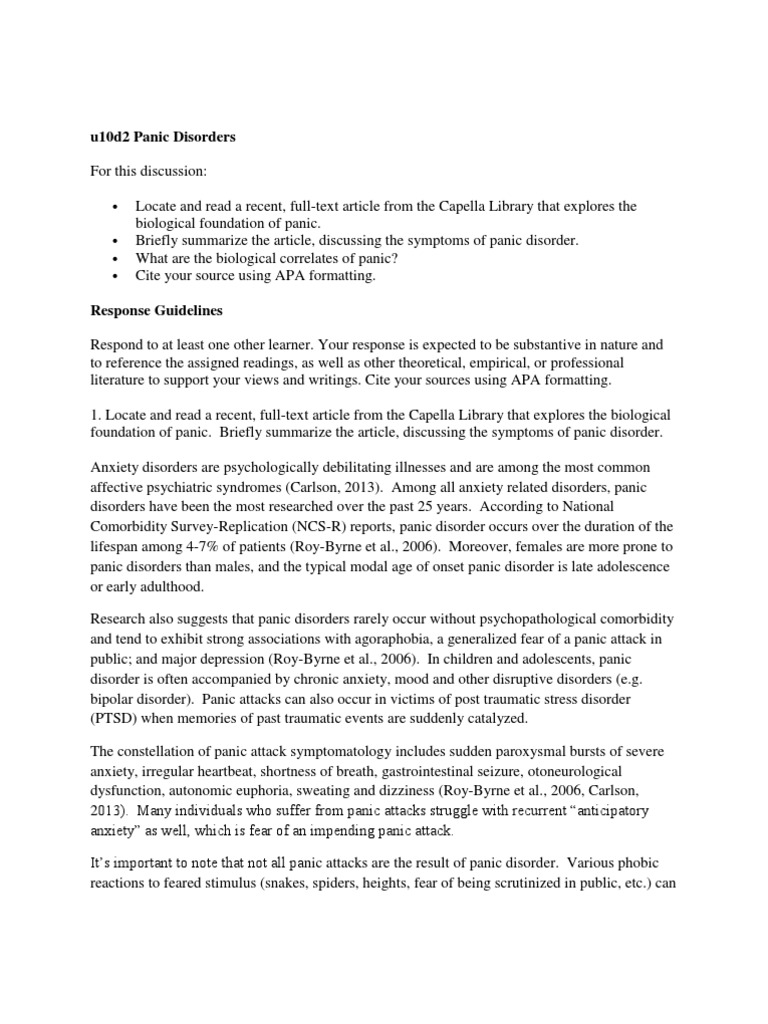 Panic Disorder Workbook Pdf