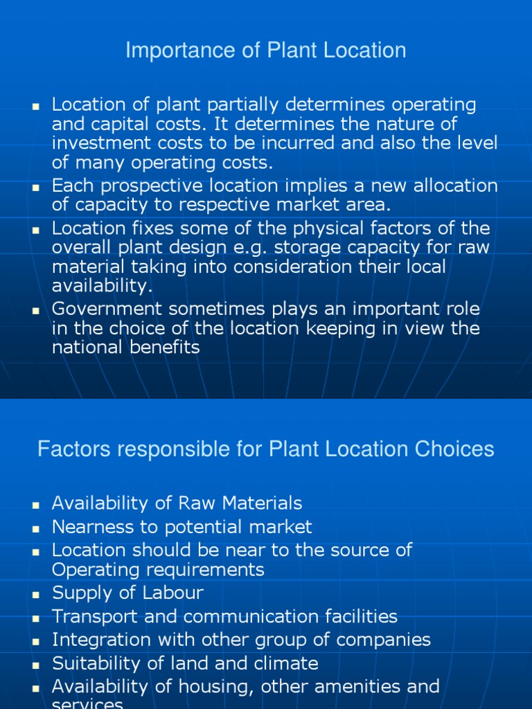 Importance of Plant Location | PDF