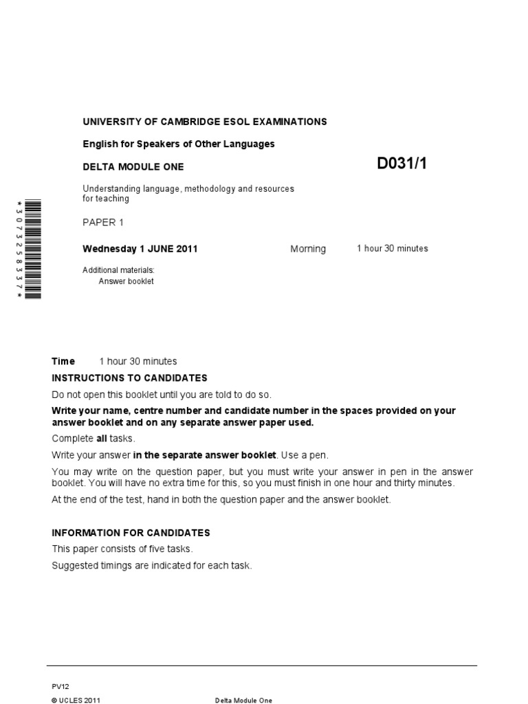 Delta Module One Exam Jun 11 | PDF