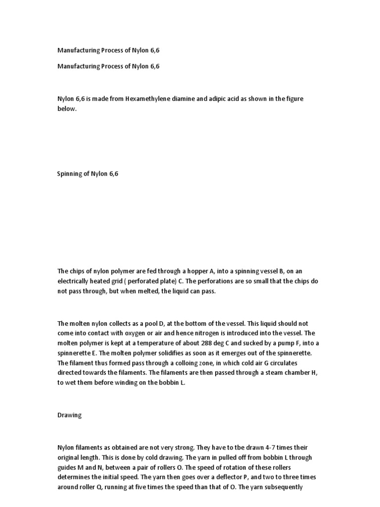 Manufacturing Process of Nylon 6 | PDF | Nylon | Spinning (Textiles)