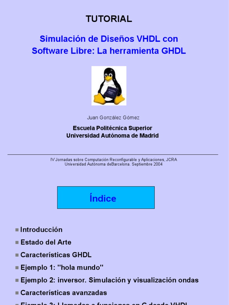 Simulación de Diseños VHDL Con Software Libre: La Herramienta GHDL. Transparencias | PDF | Vhdl ...