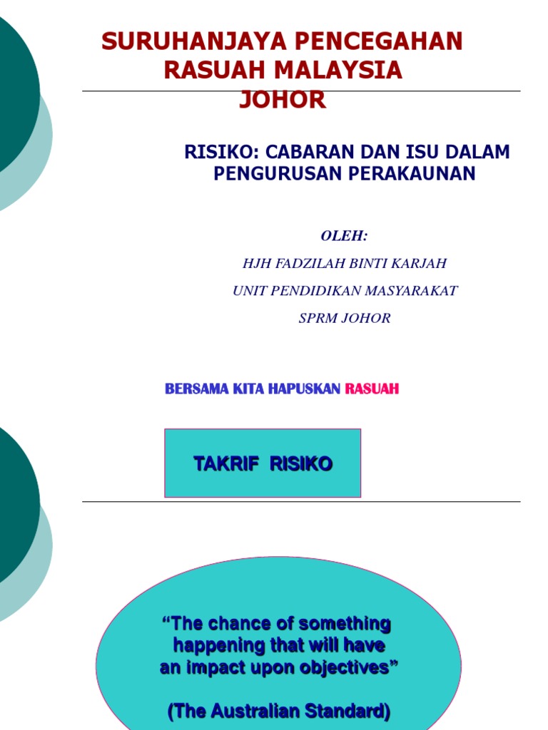 RISIKO Rasuah Dan Penyelewengan | PDF