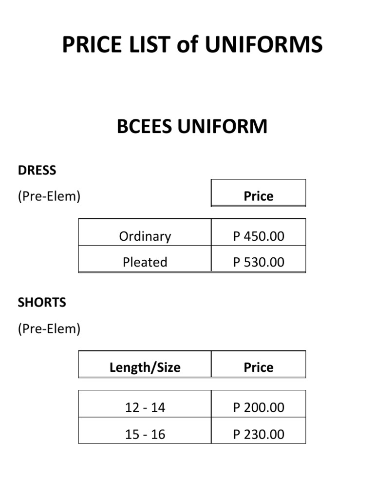 Uniform Prices | PDF
