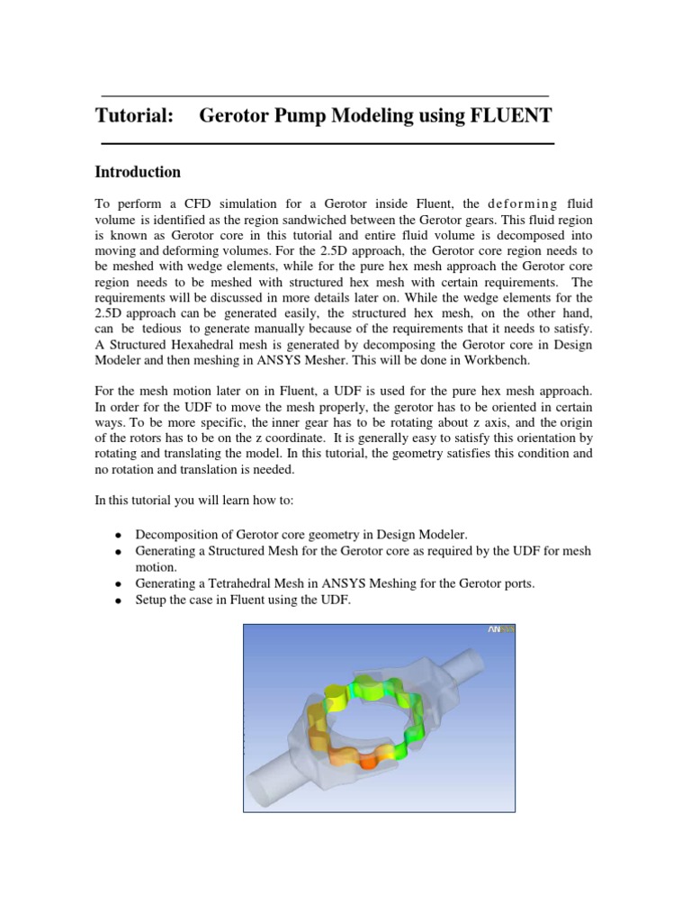 Gerotor Pump CFD Tutorial | PDF | Gear | Euclidean Vector