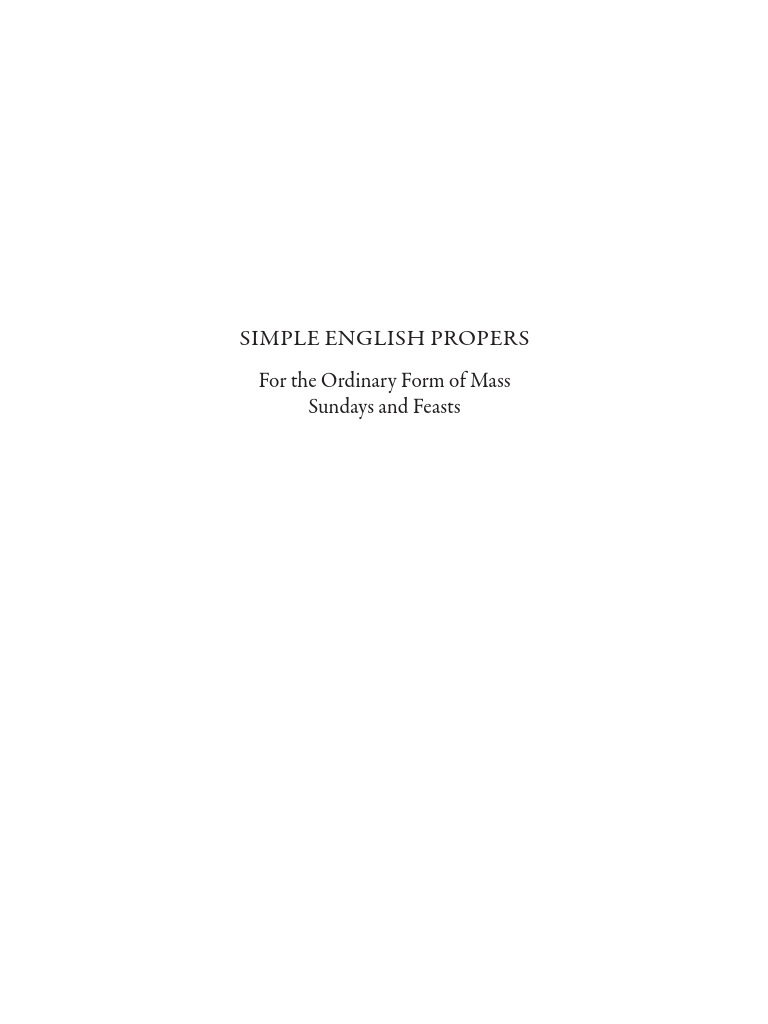 Simple English Propers | PDF