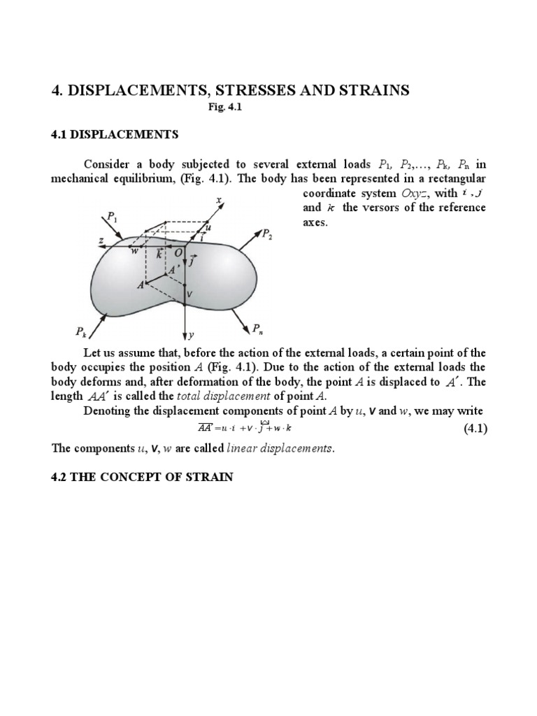 Displacements, Stresses and Strains | PDF | Deformation (Mechanics ...
