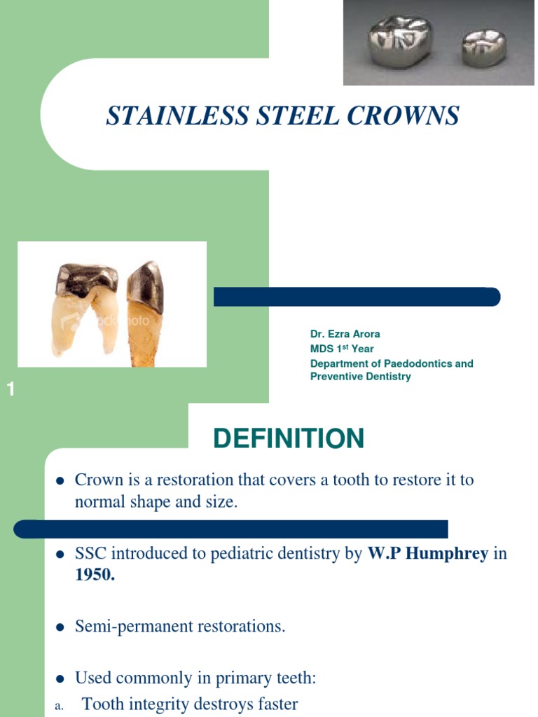 Overview of Stainless Steel Crowns in Pediatrics | PDF | Dentistry ...