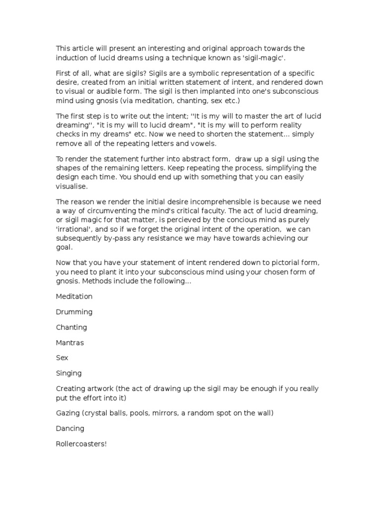 Sigils | PDF | Psychological Concepts | Cognitive Science