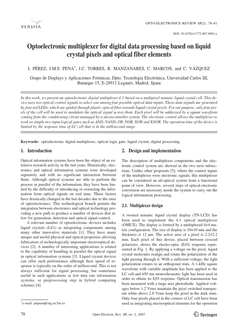 Optical Mux | PDF | Liquid Crystal | Liquid Crystal Display
