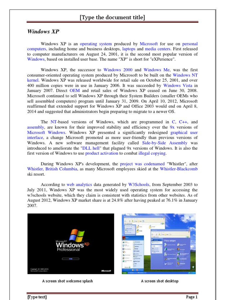 Windows XP: (Type The Document Title) | PDF | Linux | Windows Xp