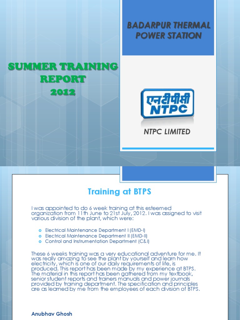 Summer Training Report NTPC | PDF | Transformer | Relay