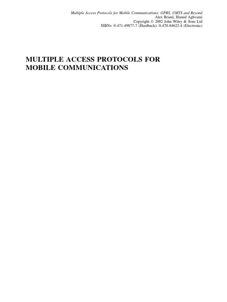 Multiple Access Protocols For Mobile Communications - GPRS, UMTS and Beyond | PDF | General ...