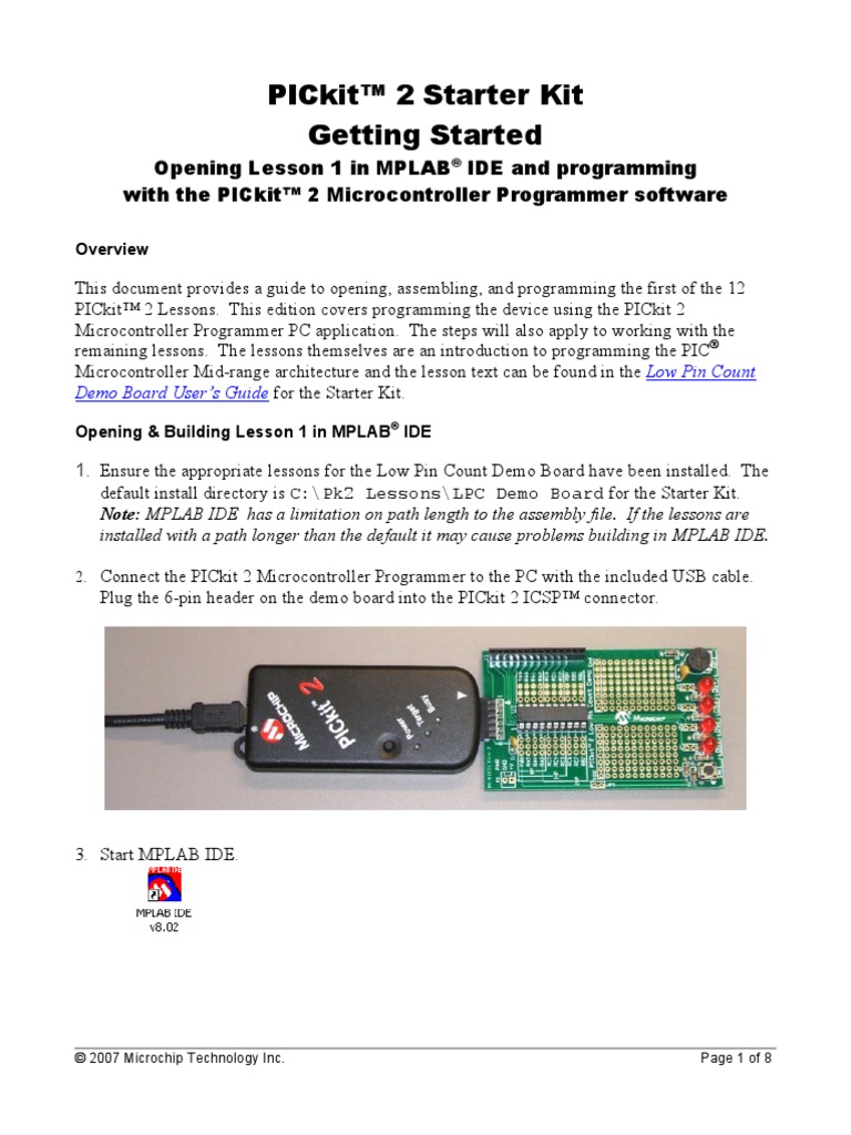 SK Getting Started With PICkit 2 App 2 | PDF | Pic Microcontroller ...