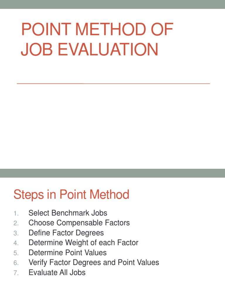 Job Evaluation Point Method | PDF