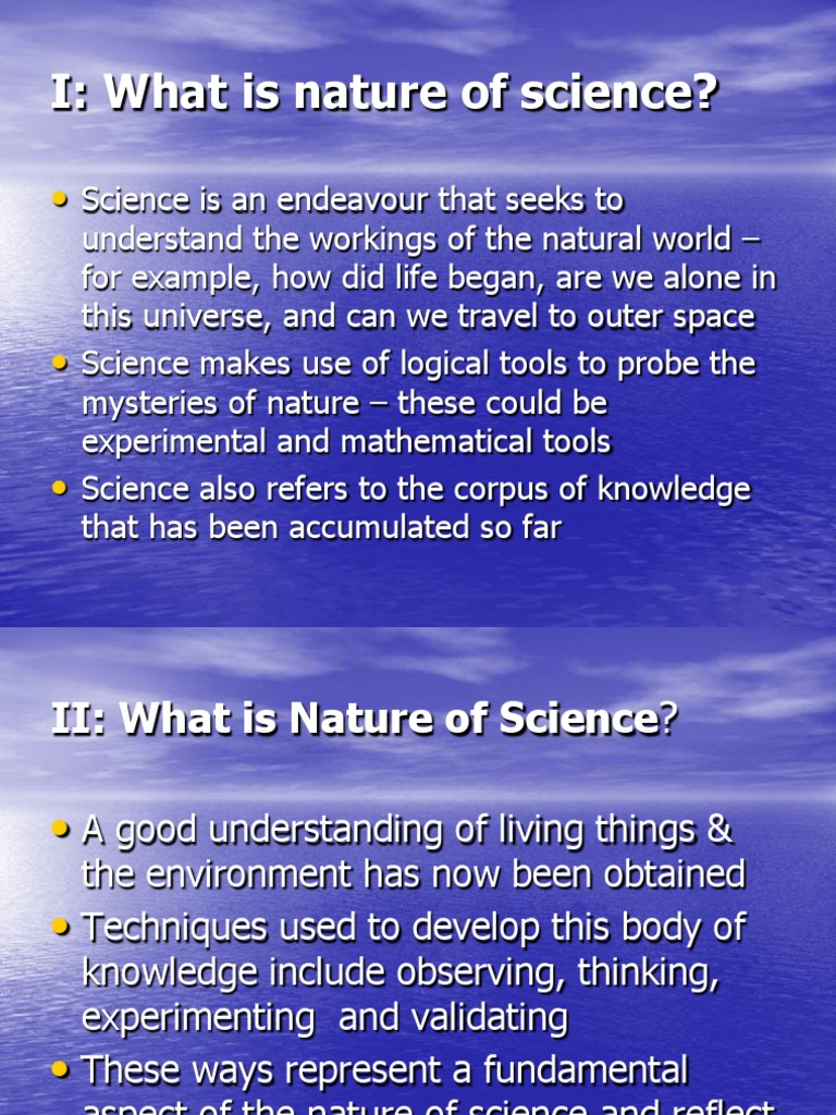 Nature of Science | PDF | Inquiry | Theory