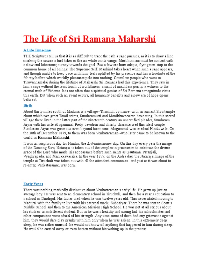 The Life of Sri Ramana Maharshi | PDF | Ramana Maharshi | Indian Religions