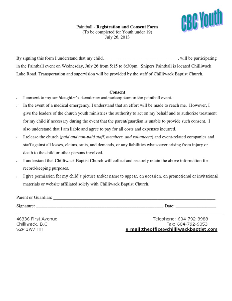 Paintball Event Consent Form | PDF